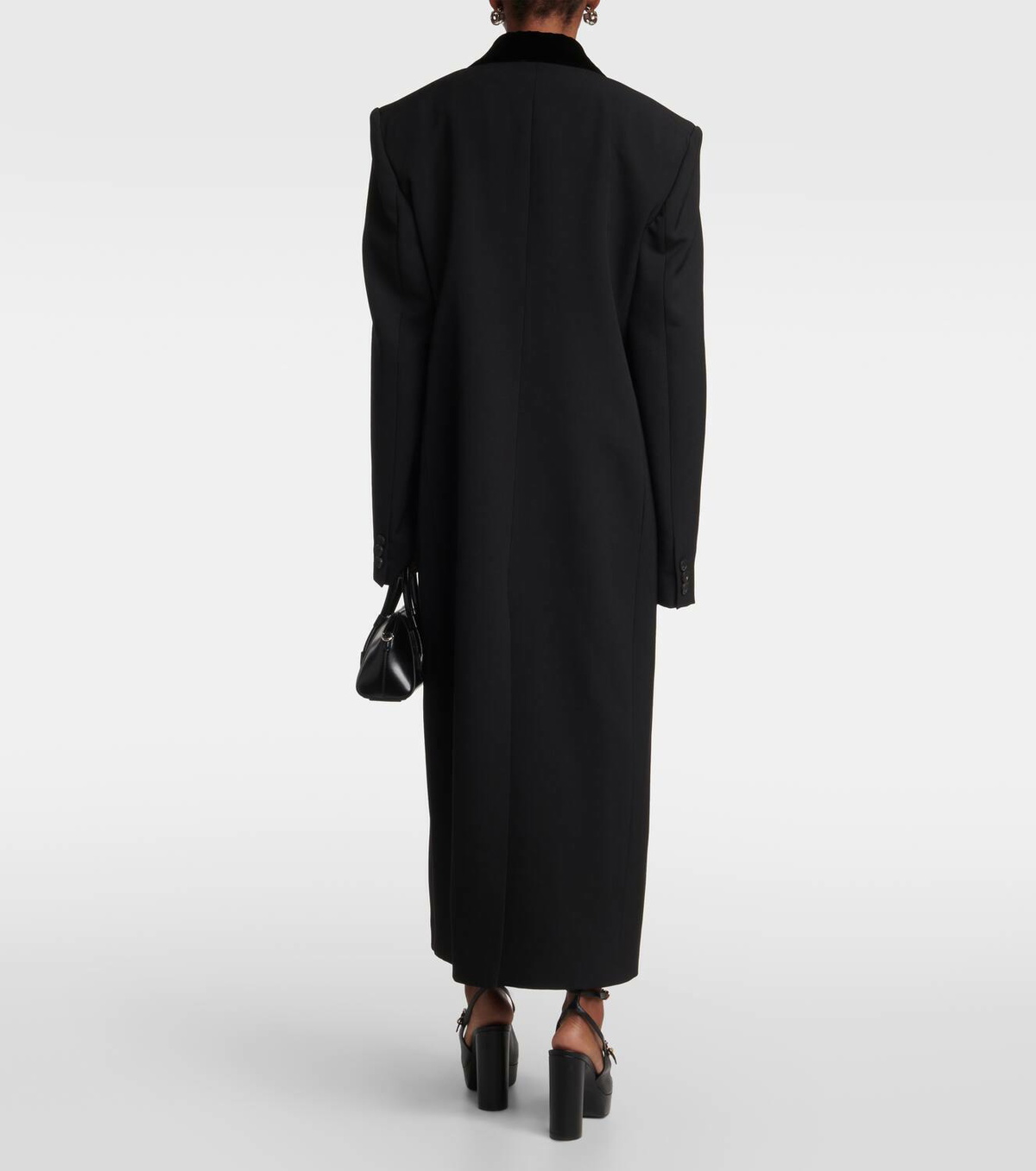 Givenchy Velvet-trimmed wool coat Givenchy