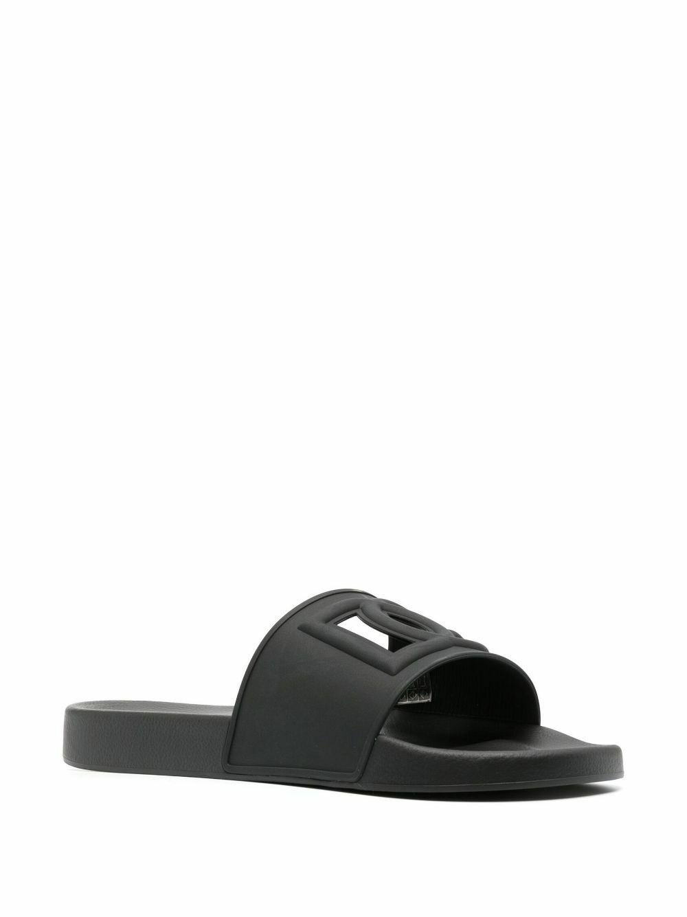 Dolce & Gabbana Black DG Rubber Slides Dolce & Gabbana
