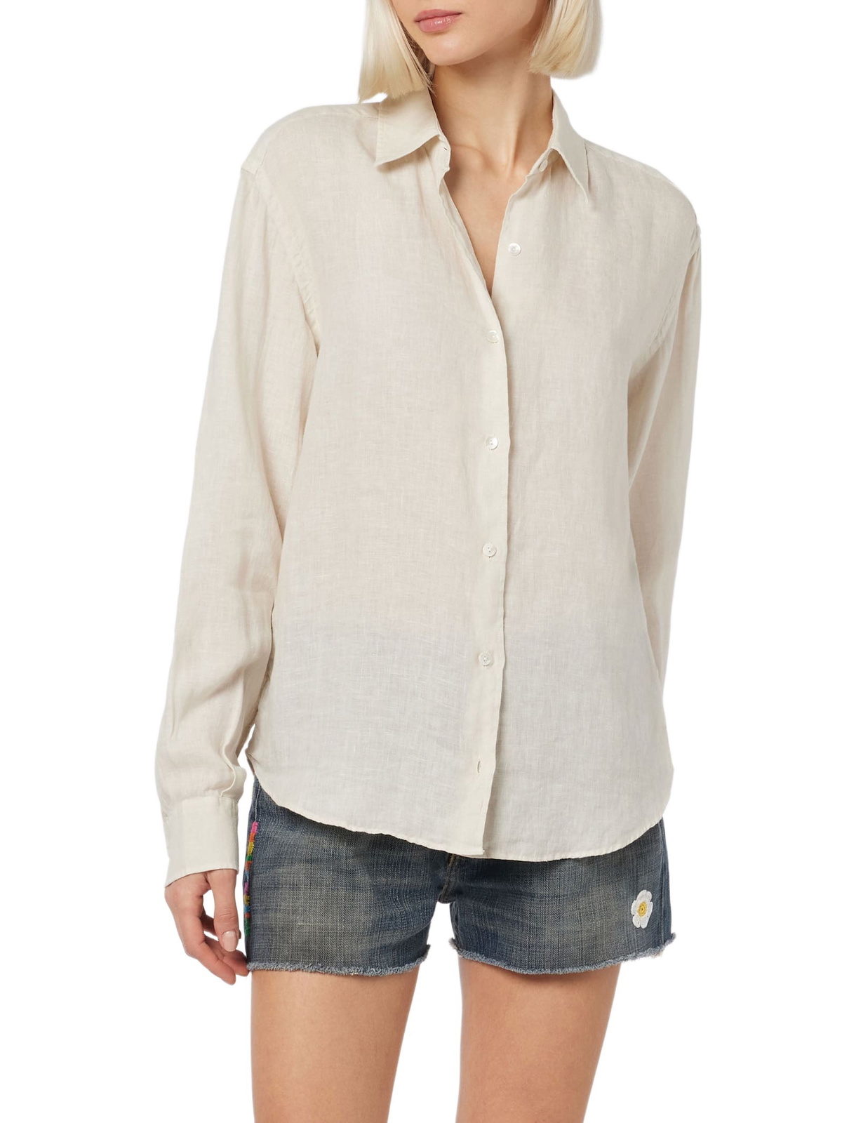 MC2 Saint Barth Woman Off-white Linen Shirt Meredith MC2 Saint Barth