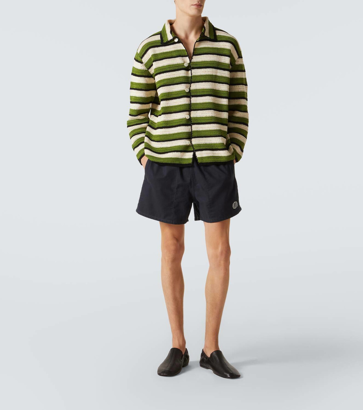 Bode Logo cotton twill shorts Bode
