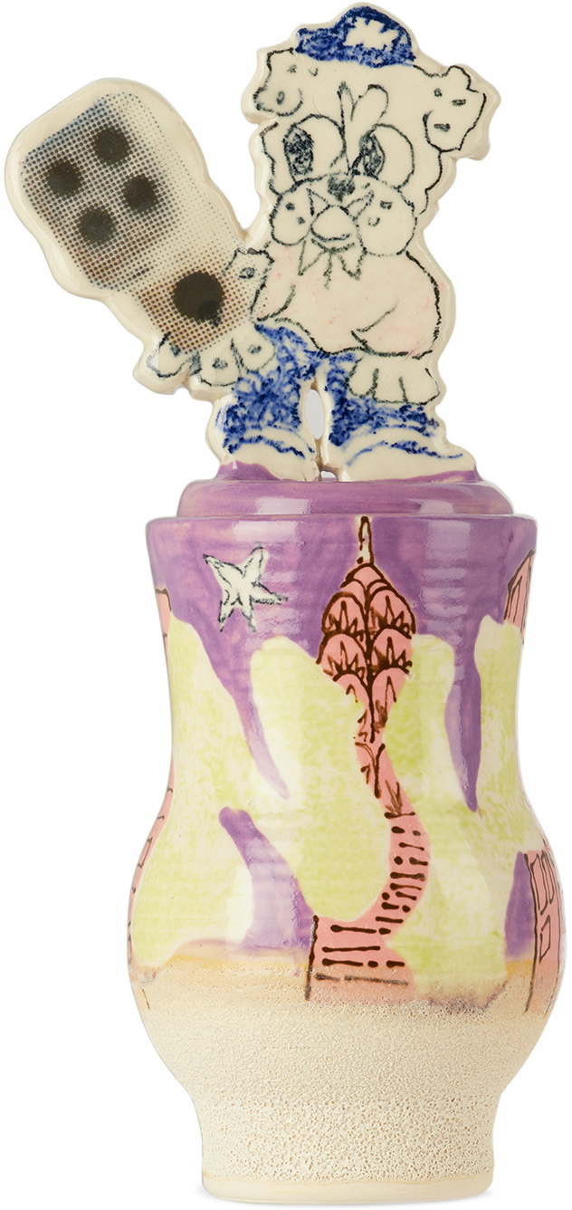 Handle With Care by Christian Moses Purple & Pink Big Dog Jar