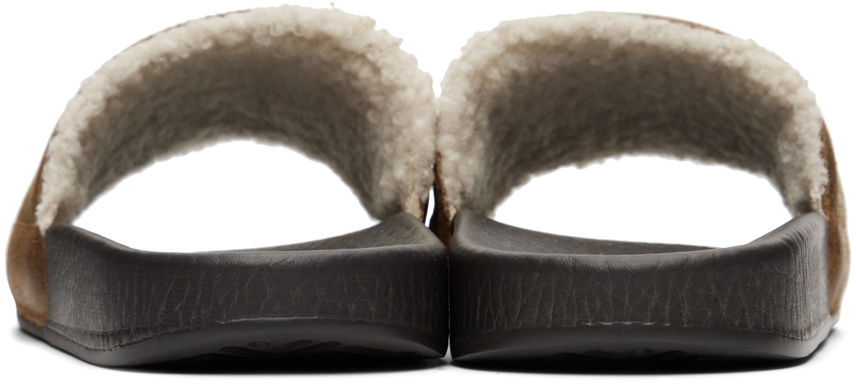 Polo Ralph Lauren Brown Faux-Shearling Slides Polo Ralph Lauren
