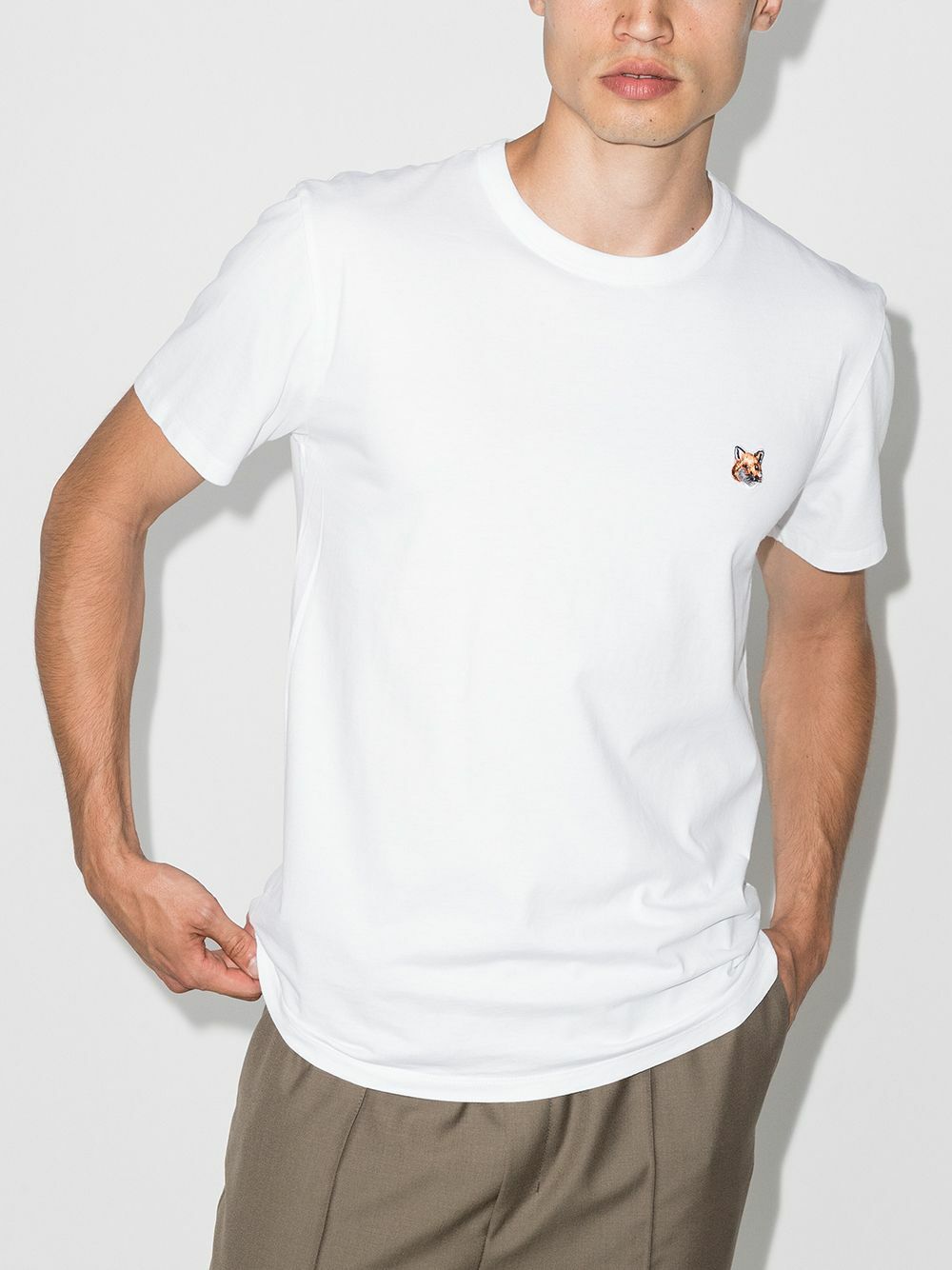 MAISON KITSUNE' - Fox Head Logo Cotton T-shirt Maison Kitsune