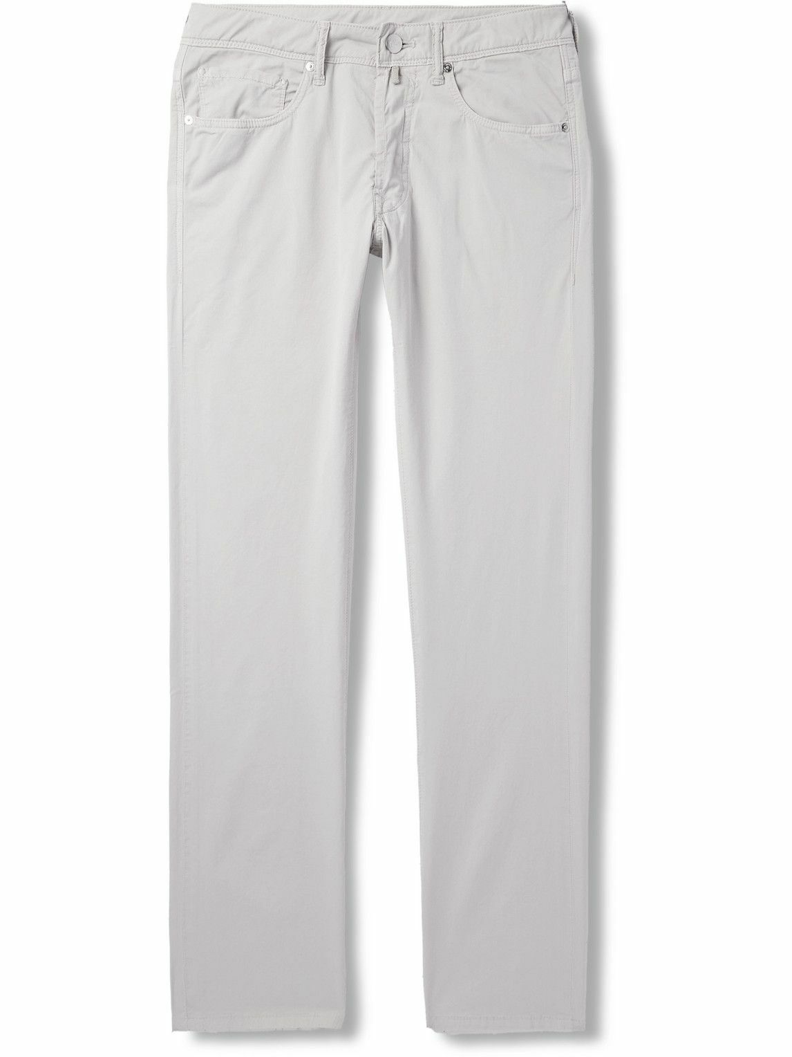 Incotex - Blue Division Slim-Fit Stretch-Cotton Twill Trousers - Gray ...