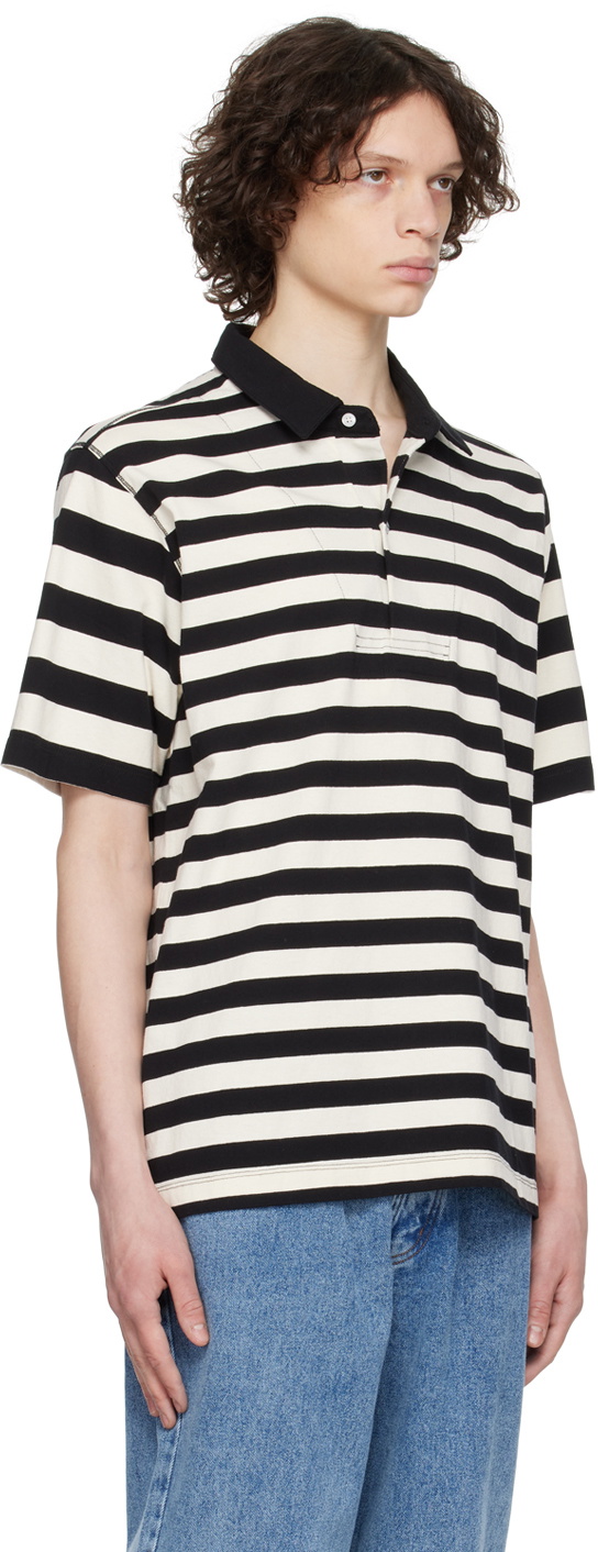 Pop Trading Company Black & Off-White Italo Polo Pop Trading Company