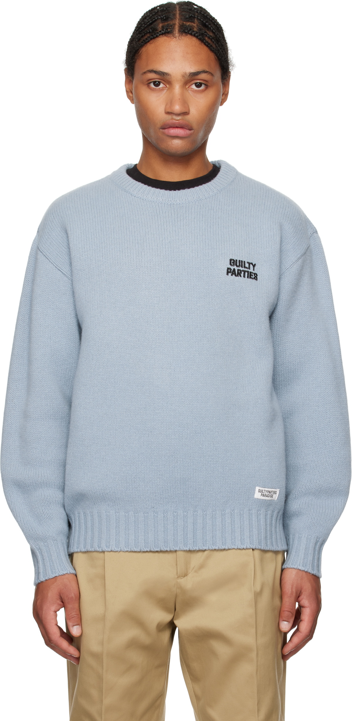 WACKO MARIA Blue Classic Knit Sweater Wacko Maria