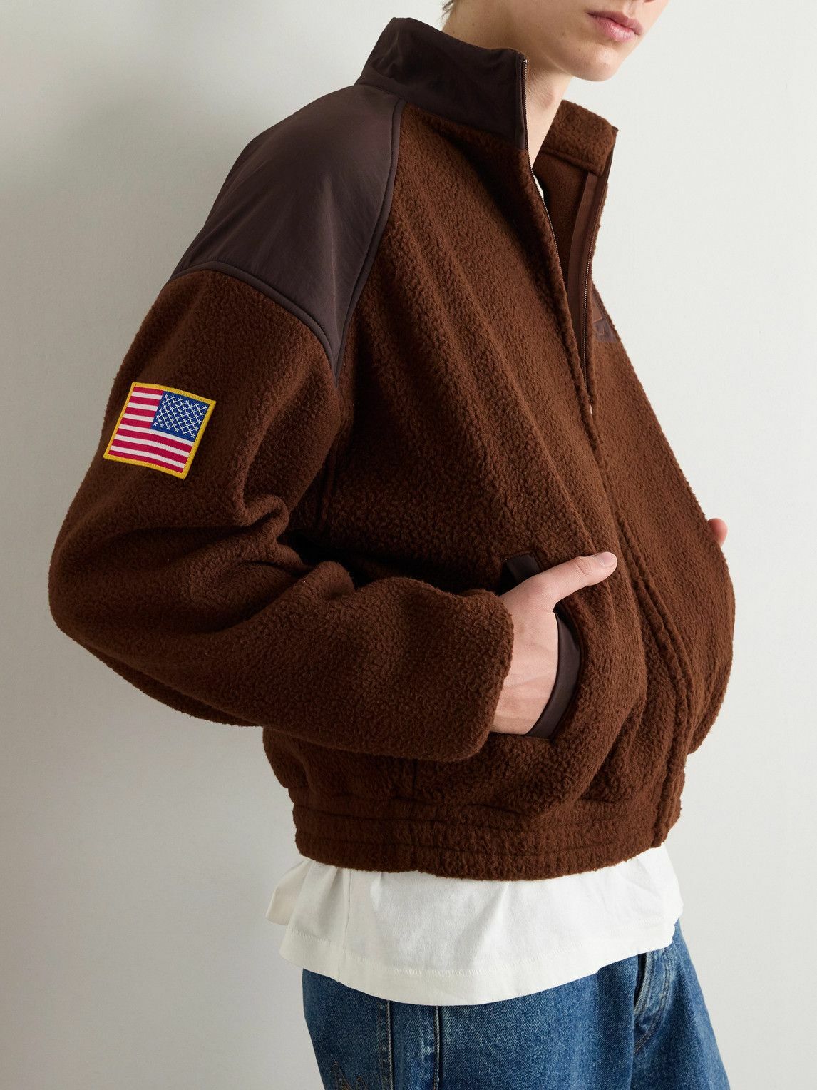 Cherry Los Angeles - Logo-Appliquéd Shell-Panelled Fleece Jacket ...