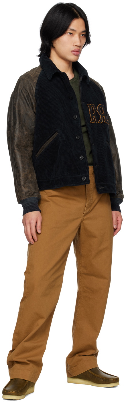 RRL Navy Embroidered Bomber Jacket RRL