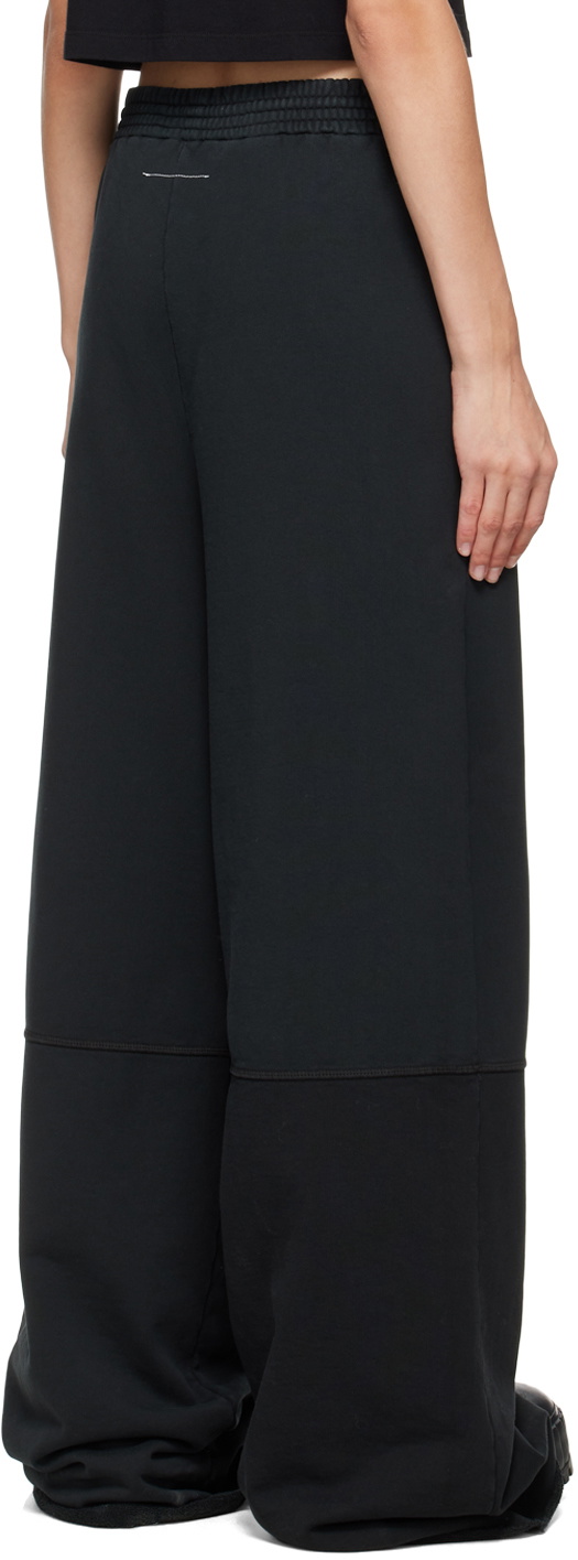 MM6 Maison Margiela Black Wide-Leg Lounge Pants MM6 Maison Margiela