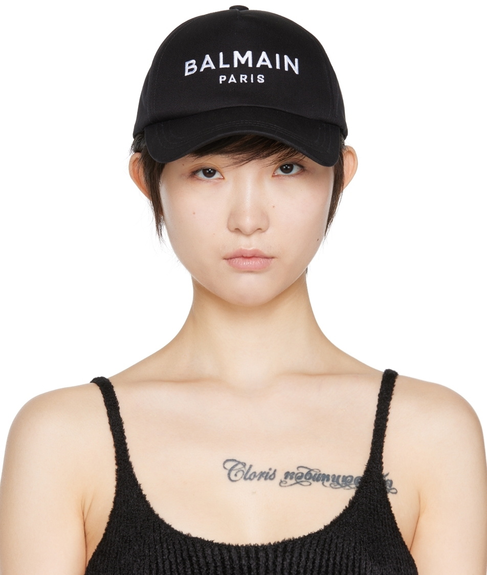 Balmain Black Cotton Cap Balmain