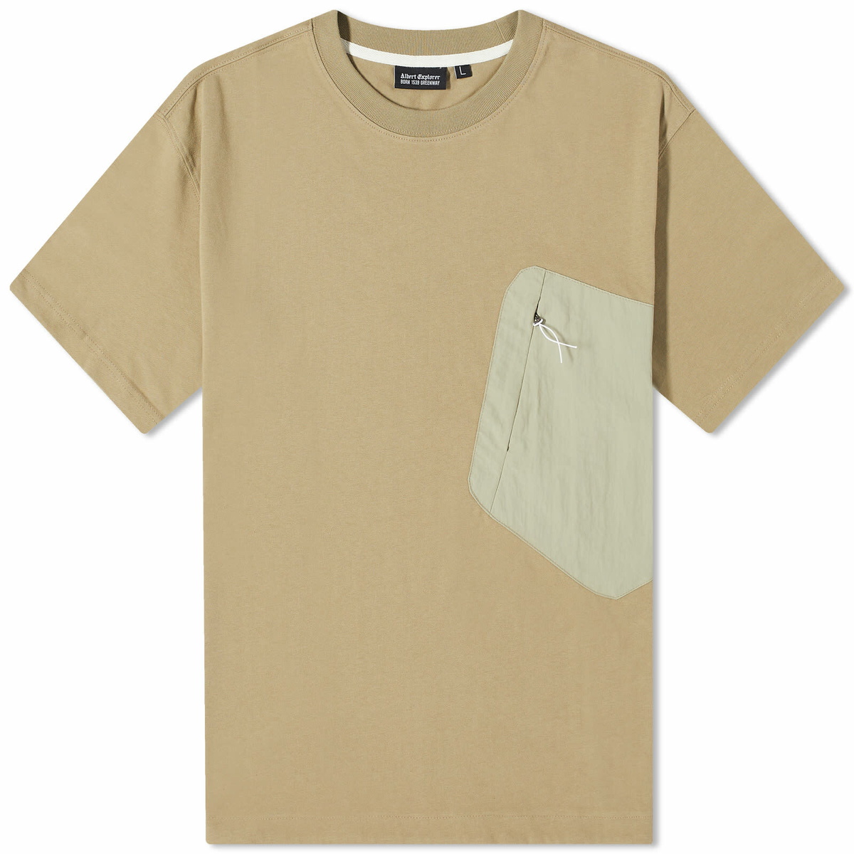 Uniform Bridge Men's Utility Pocket T-Shirt in Beige Uniform Bridge