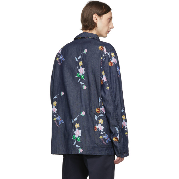 Engineered Garments Blue Denim Floral Jacket Engineered Garments