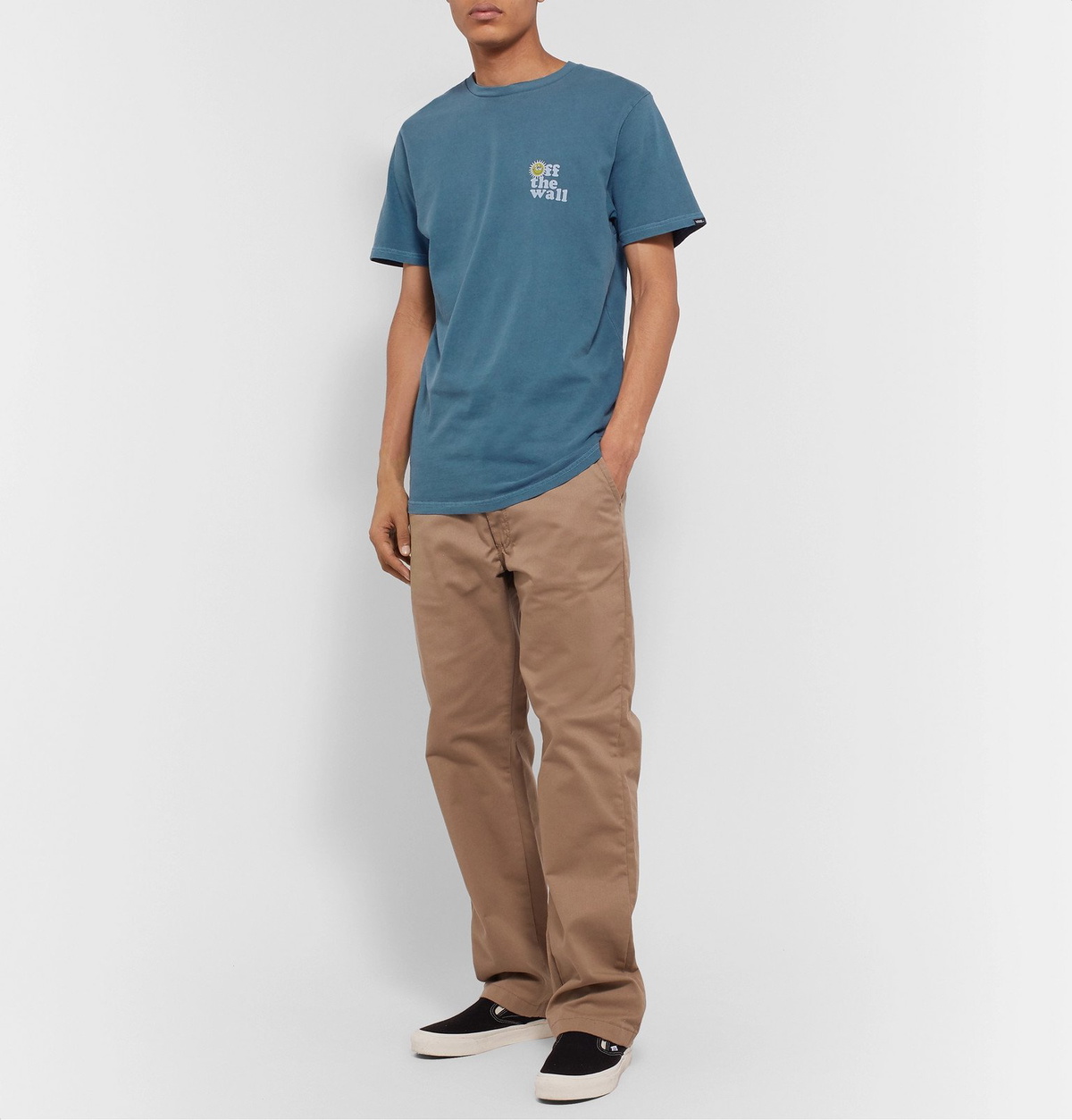 Vans - Printed Cotton-Jersey T-Shirt - Blue Vans
