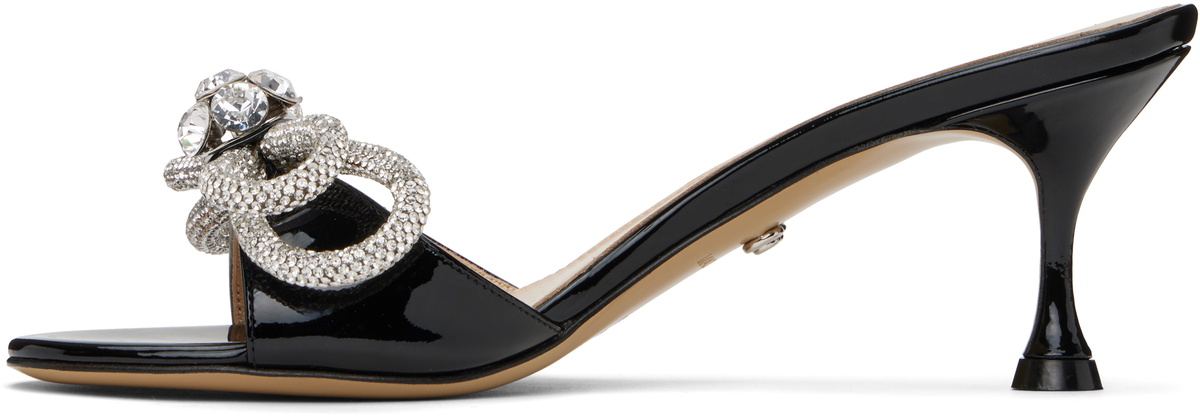 MACH & MACH Black Double Bow Patent Mules MACH & MACH