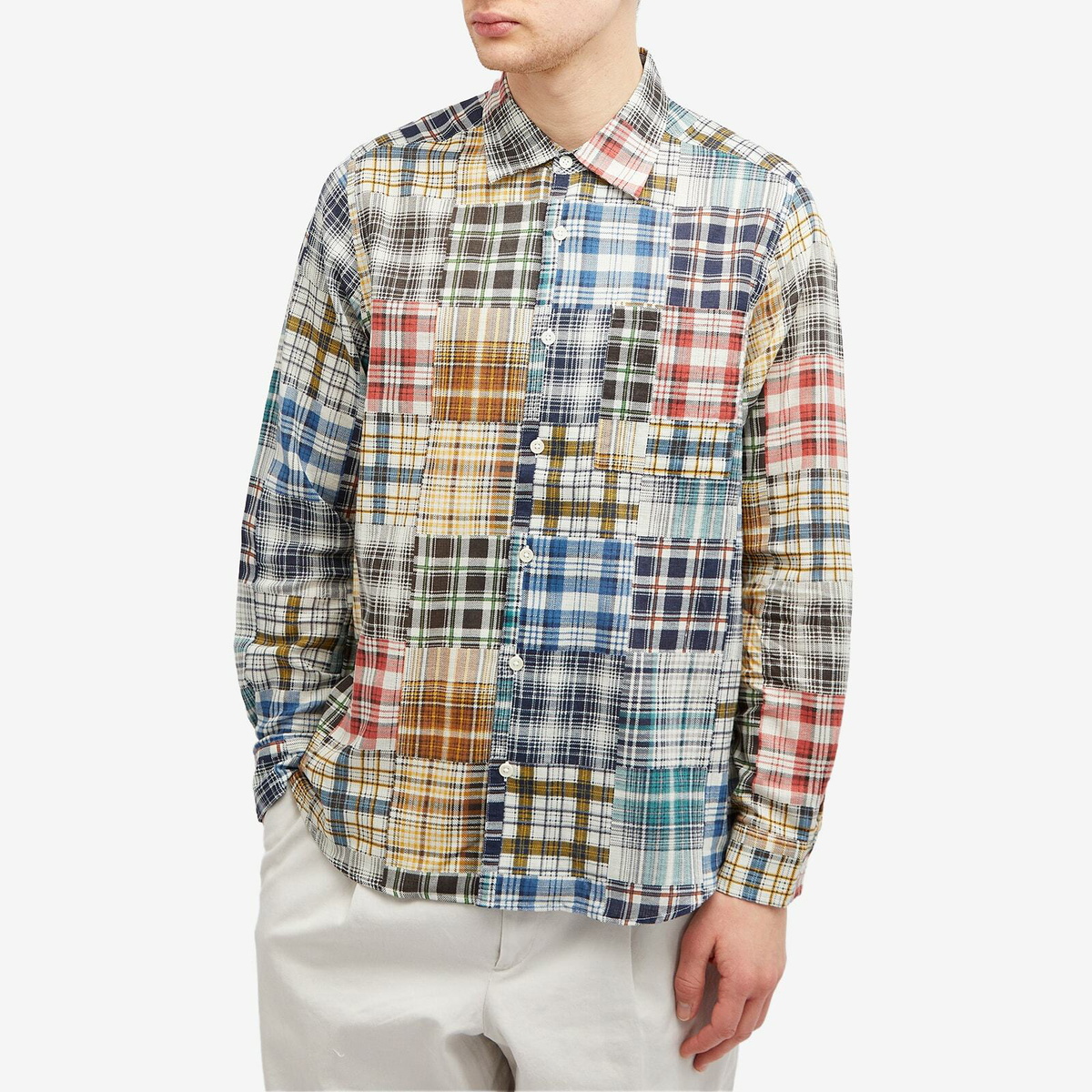 Percival Men's Zinger Patchwork Shirt in Multi Percival