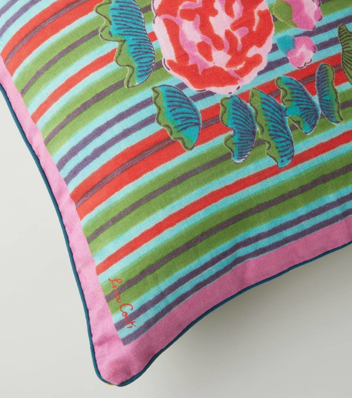 Lisa Corti Royal Palace striped linen cushion cover Lisa Corti