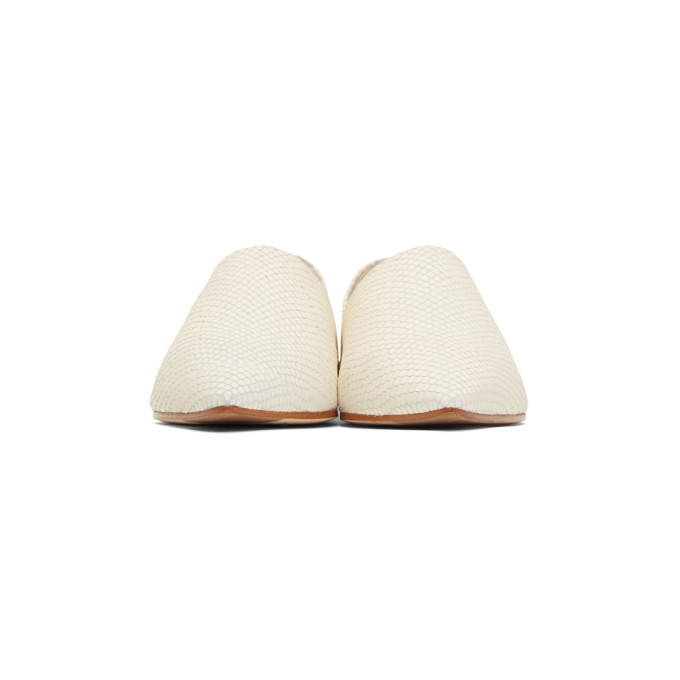 Acne Studios Off-White Snake Aminatha Slippers Acne Studios