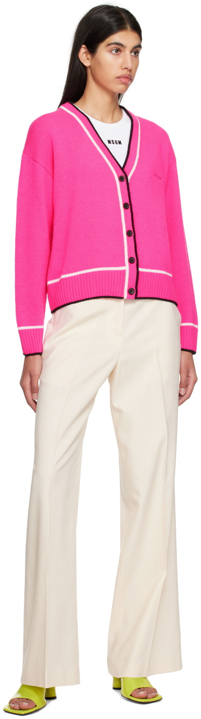 MSGM Pink Embroidered Cardigan MSGM