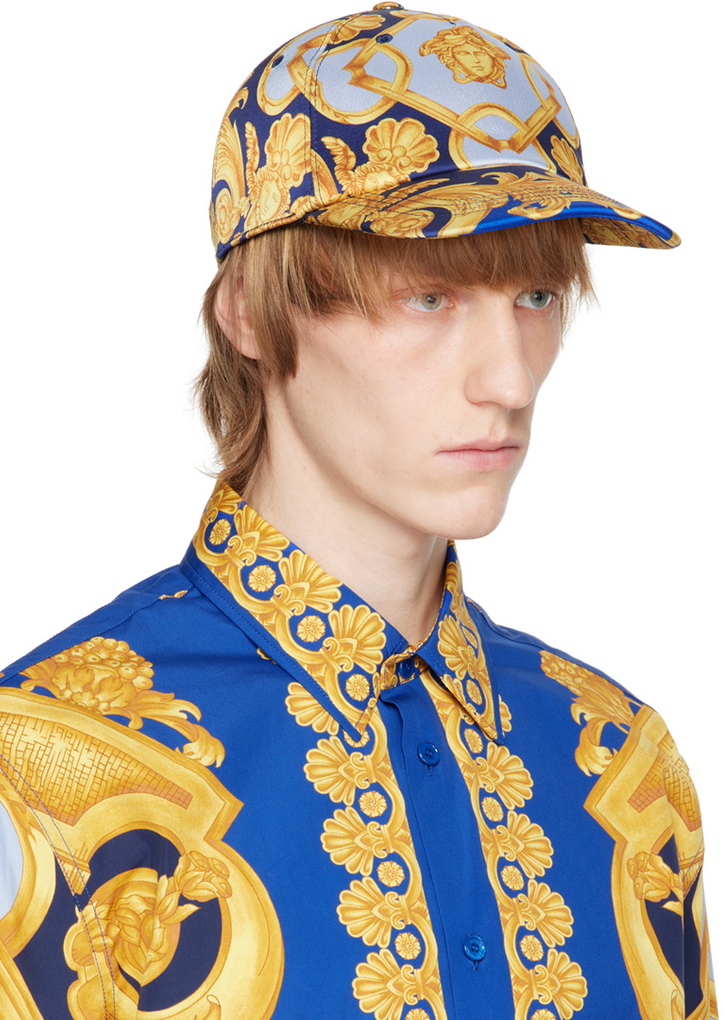 Versace Navy Barocco Cap Versace