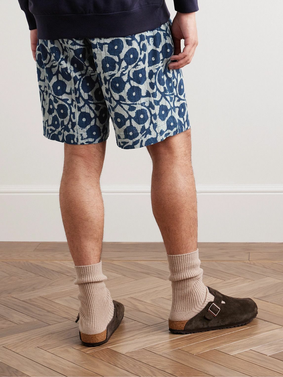 Universal Works - Straight-Leg Cotton-Jacquard Shorts - Blue Universal ...