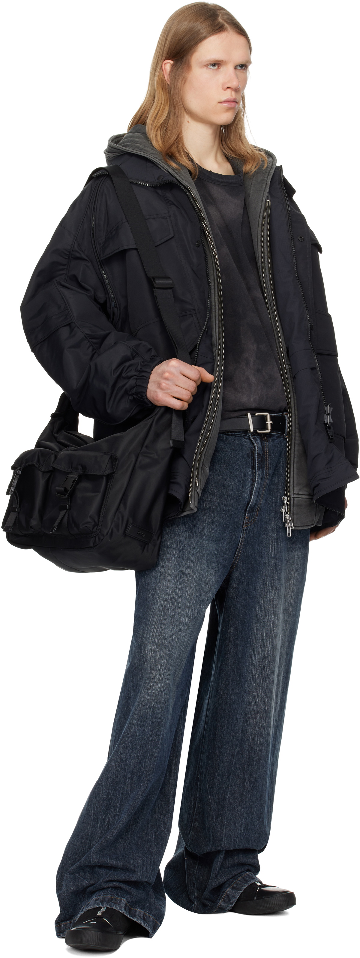 Juun.J Black Nylon Pocket Bag Juun.J