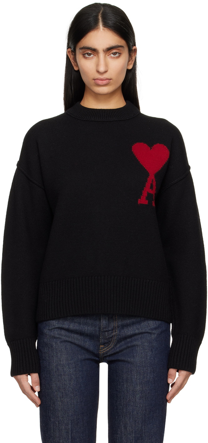 AMI Paris Black Ami de Cœur Sweater AMI