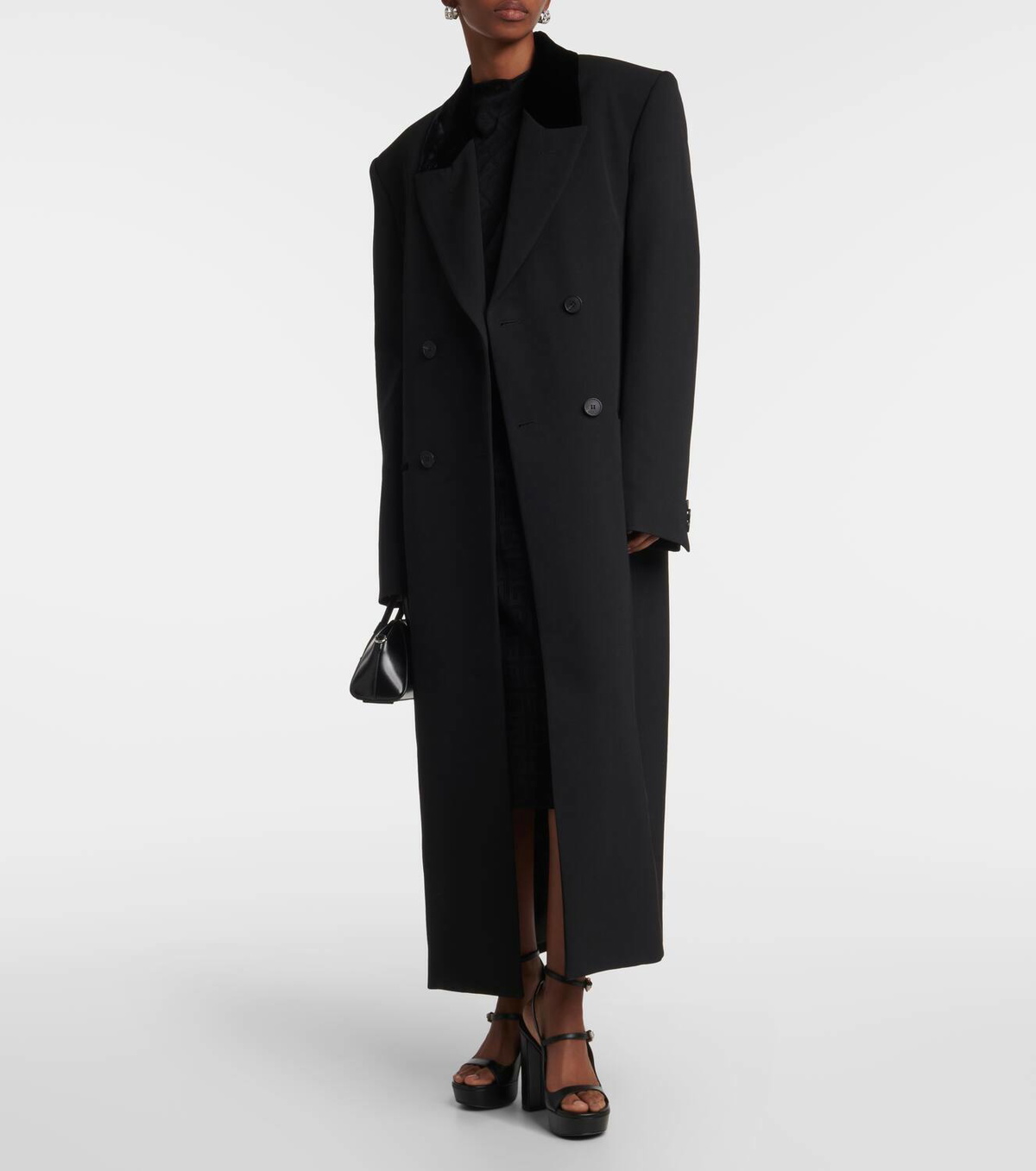 Givenchy Velvet-trimmed wool coat Givenchy