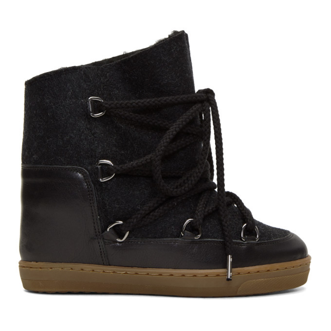 Isabel Marant Grey Sheepskin Nowles Boots Isabel Marant
