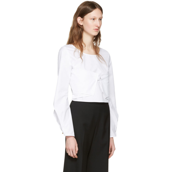 JW Anderson White Cotton Panel Blouse JW Anderson