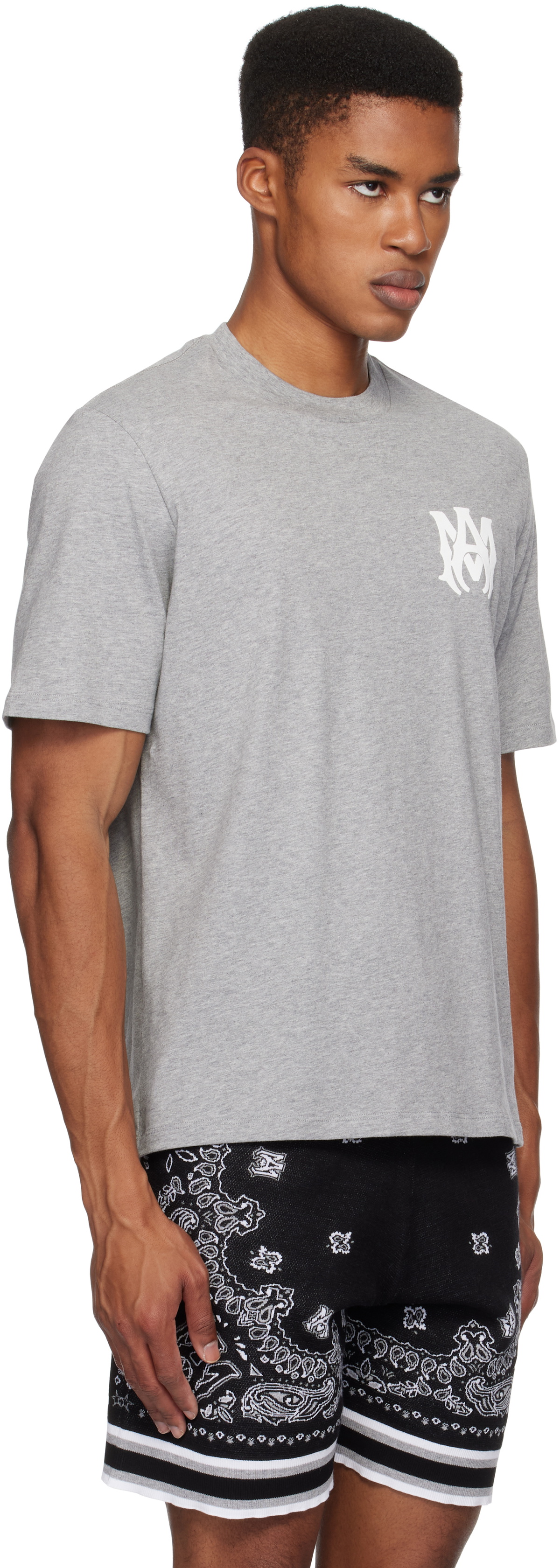 AMIRI Gray 'MA' Core Logo T-shirt Amiri
