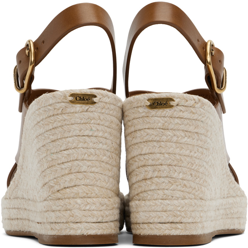 Chloé Brown Pary Wedge Espadrilles Chloe