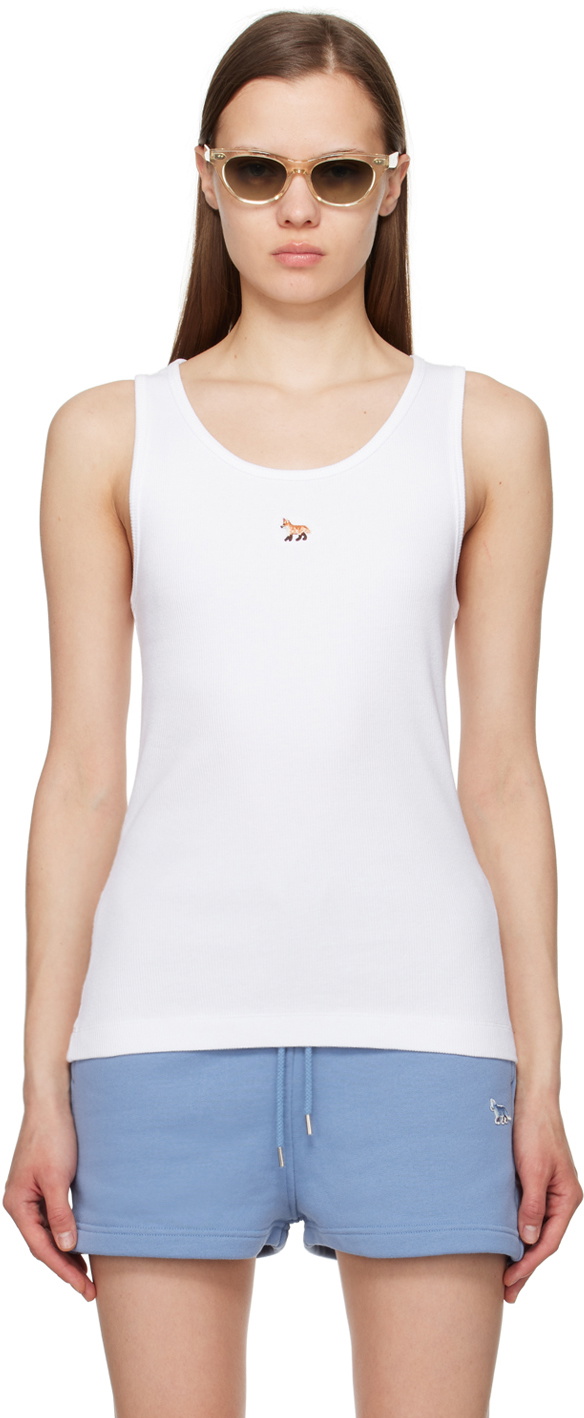 Maison Kitsuné White Baby Fox Tank Top Maison Kitsune