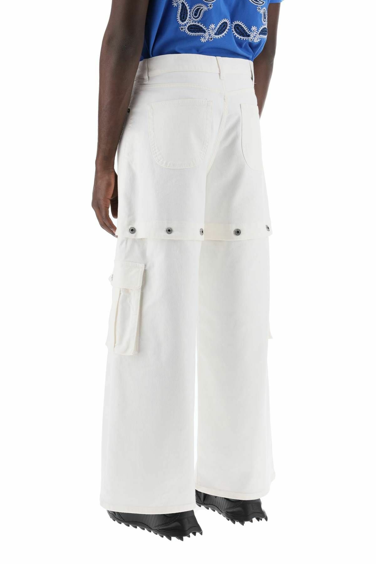 OFF-WHITE "90's logo convertible baggy jeans White Off-White