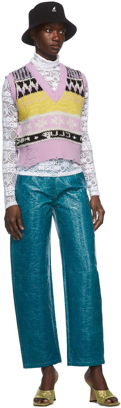 MSGM Multicolor Distressed Sweater Vest MSGM