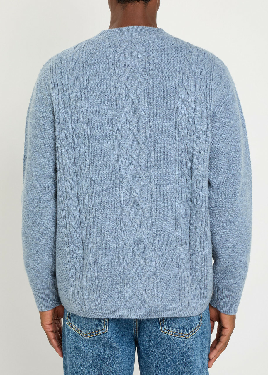 Wax London Hyatt Cable-knit Jumper Blue Wax London