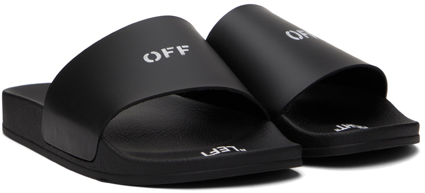 Off-White Black Logo Pool Slides Off-White