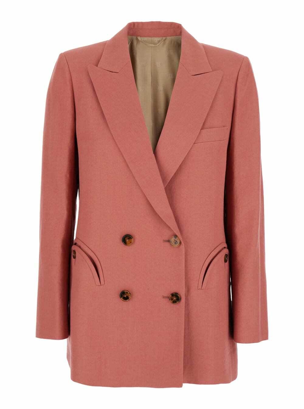 Blazé Milano mdday Sun Pink Double-breasted Jacket With Peak Revers In ...