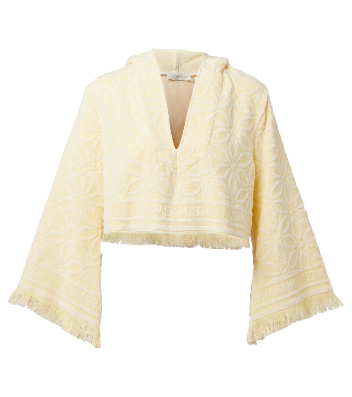 Zimmermann Coco hooded cotton terry crop top Zimmermann