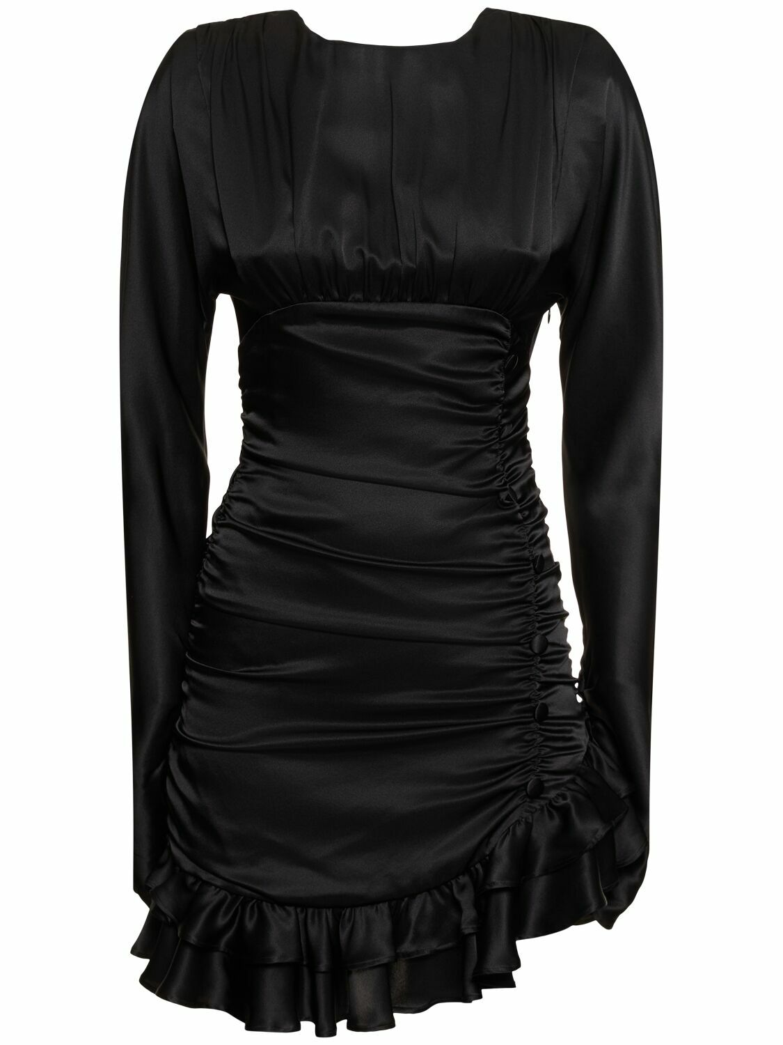 ALESSANDRA RICH - Open Back Silk Satin Draped Mini Dress Alessandra Rich