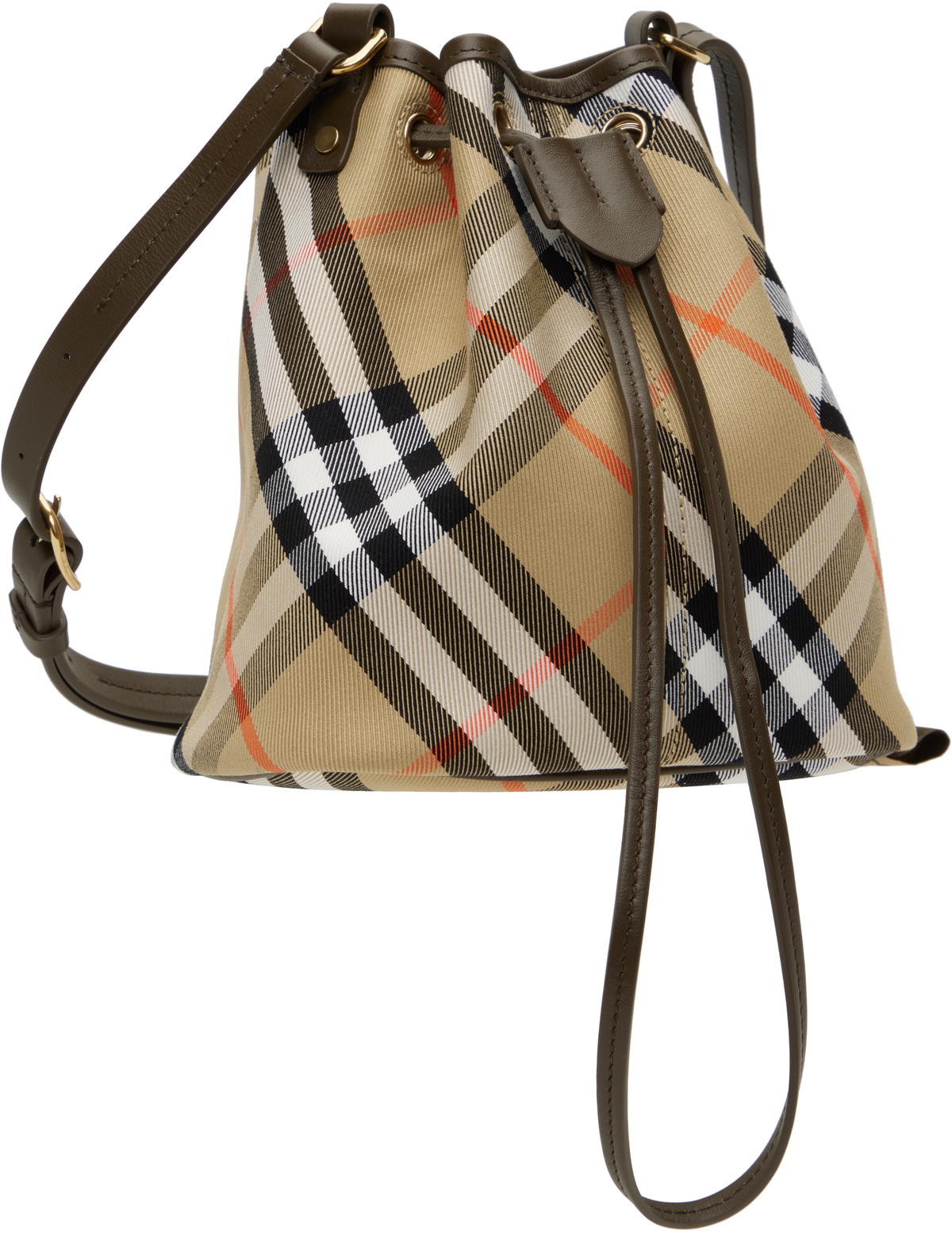 Burberry Beige Mini Check Bucket Bag Burberry
