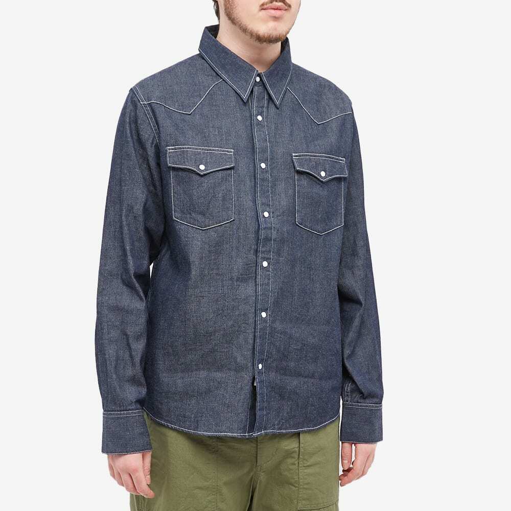 Visvim Men's Social Sculpture Denim Shirt in Blue Visvim