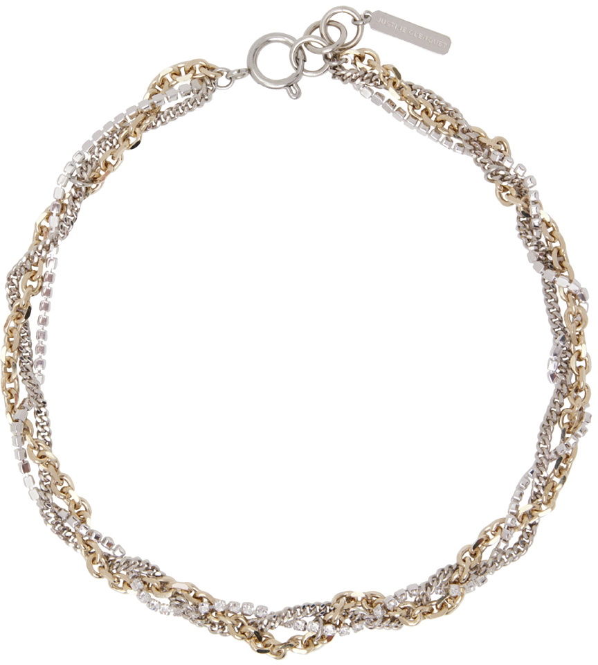 Justine Clenquet Gold & Silver Lily Necklace Justine Clenquet
