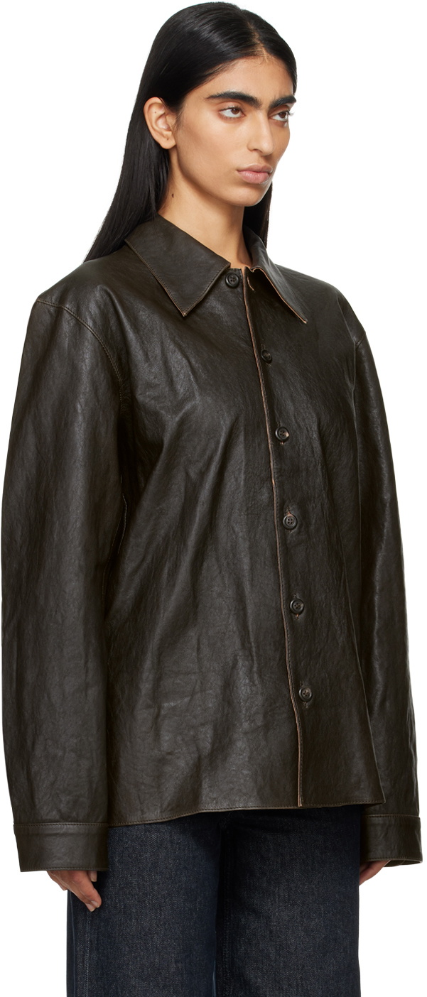 OUR LEGACY Black Welding Leather Overshirt Our Legacy