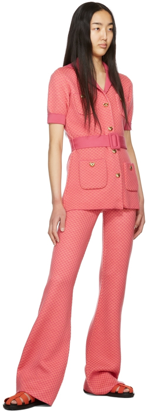 Moschino Pink Virgin Wool Lounge Pants Moschino