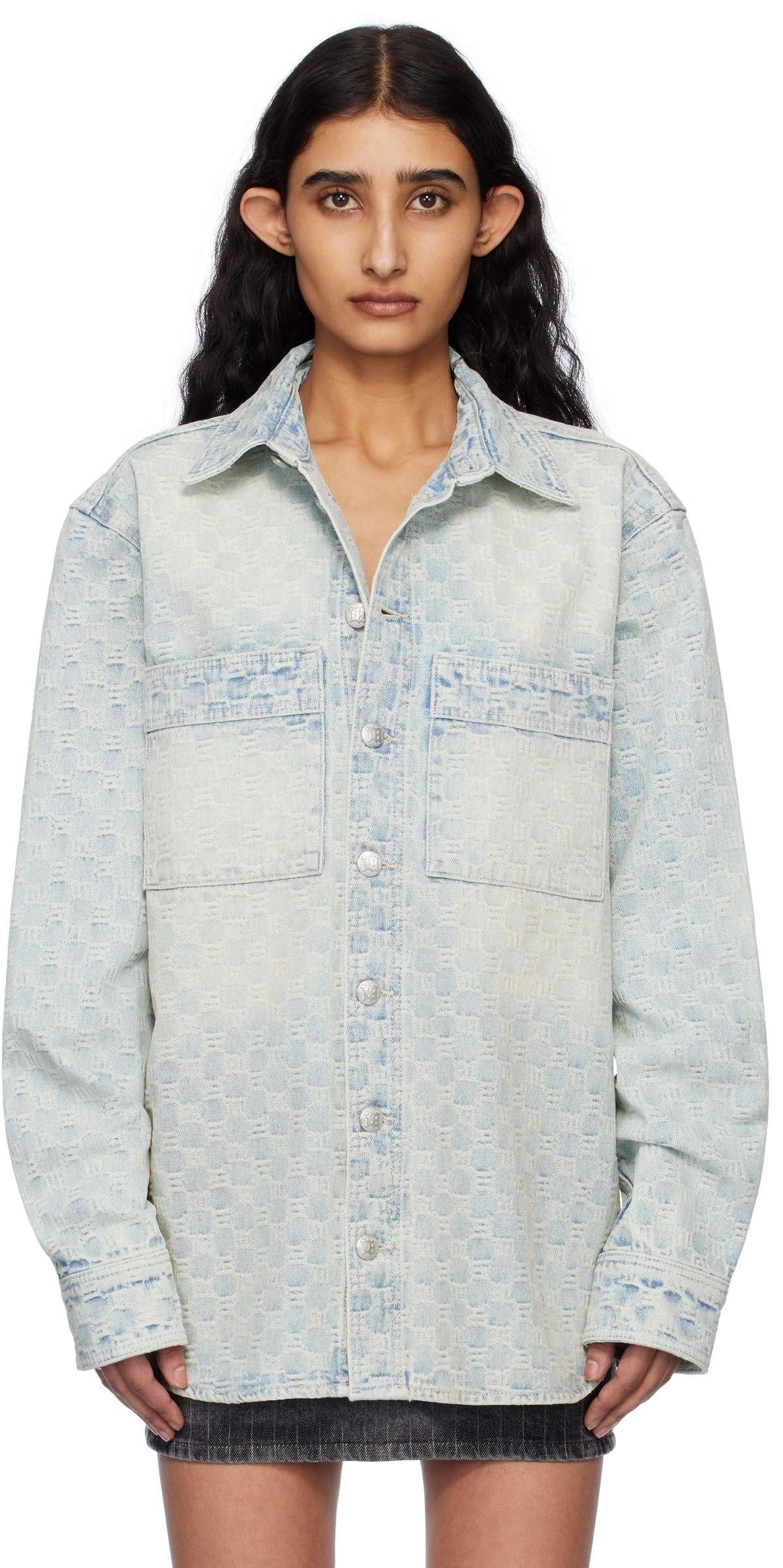 MISBHV Blue Monogram Ocean Washed Denim Overshirt MISBHV