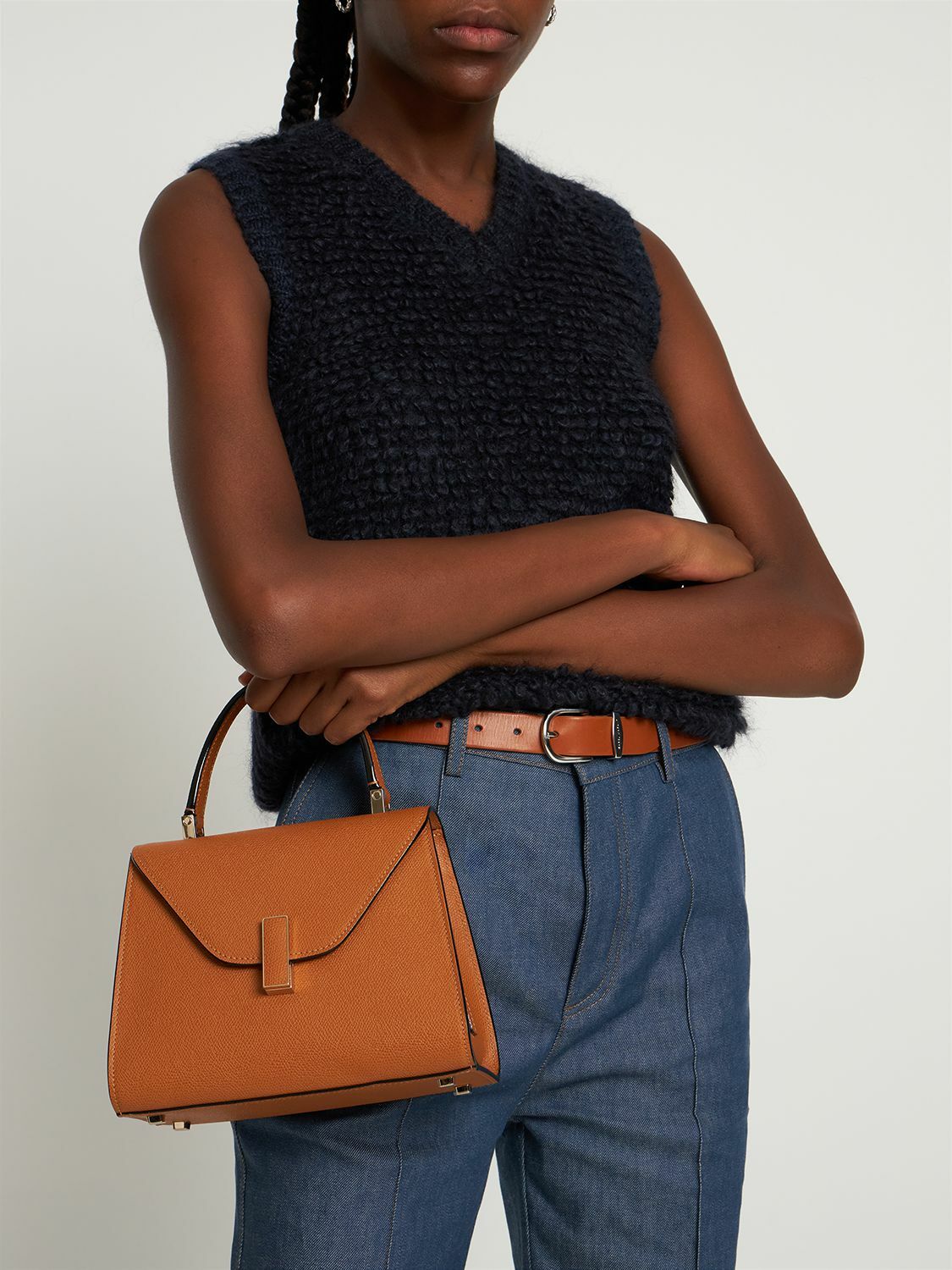 VALEXTRA Mini Iside Grained Leather Bag Valextra