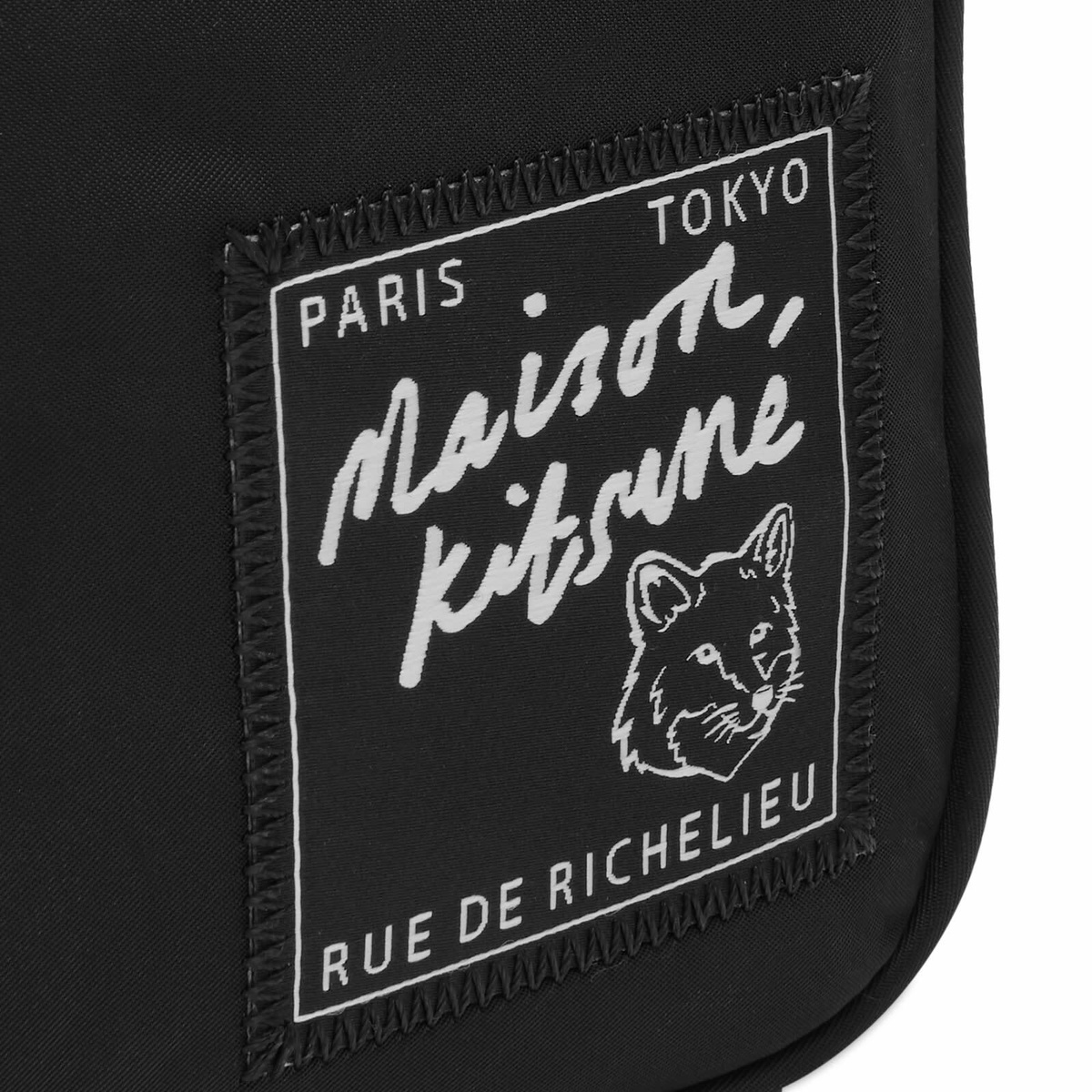 Maison Kitsuné Men's Nylon Waist Pack in Black Maison Kitsune