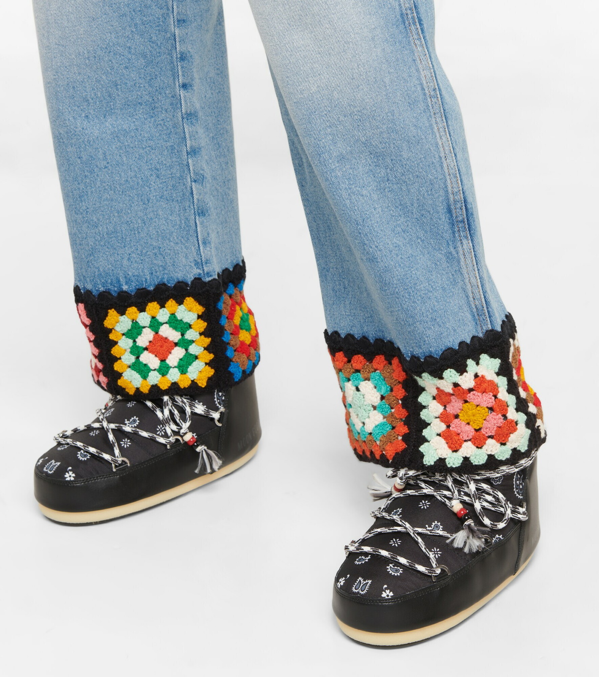 Alanui - Full Moon bandana-print boots Alanui