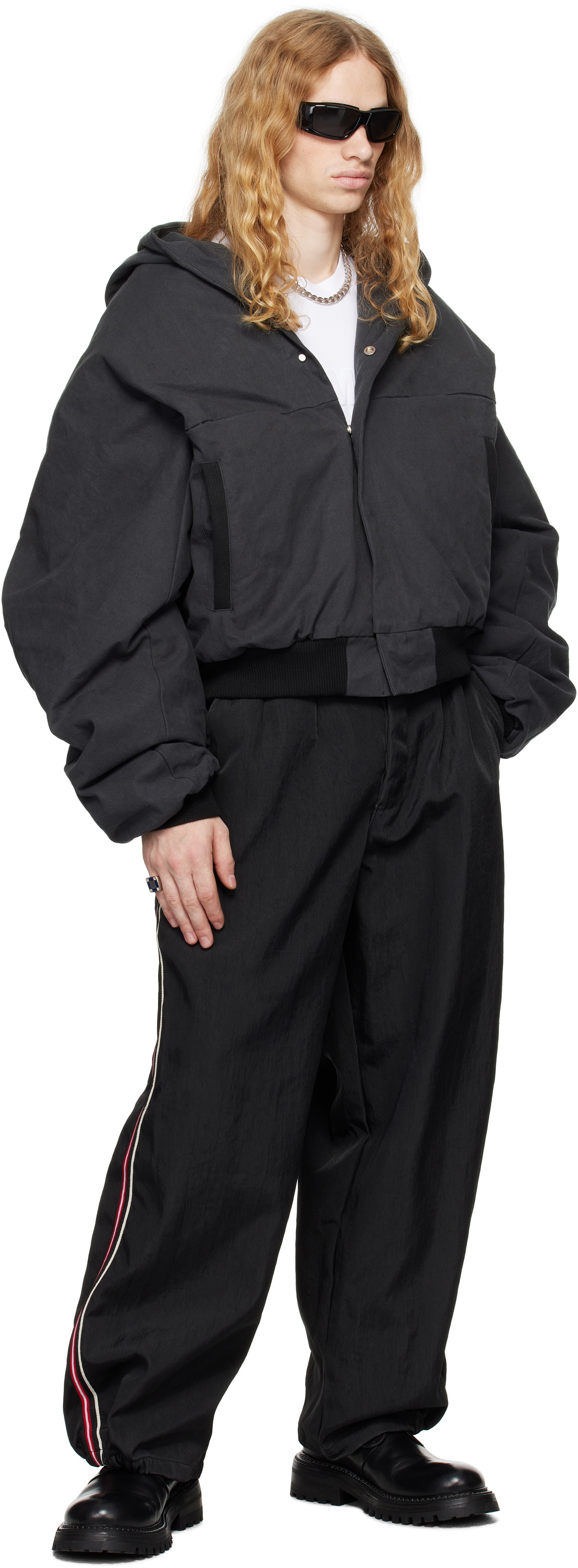 Rivington Roi Rebis Black Hooded Banshee Bomber Jacket Rivington Roi Rebis