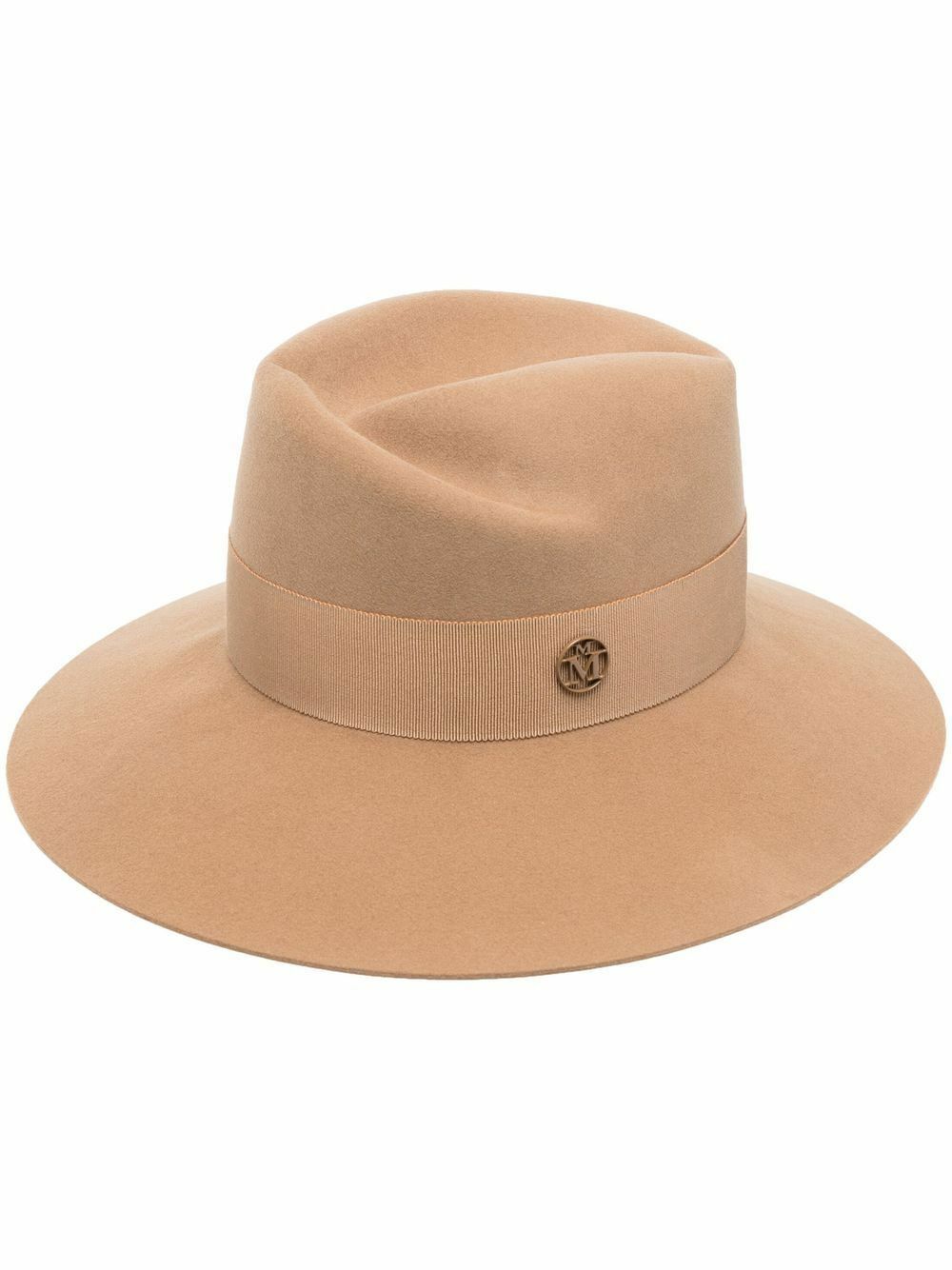 Maison Michel Neutral Virginie Logo Fedora Hat Maison Michel
